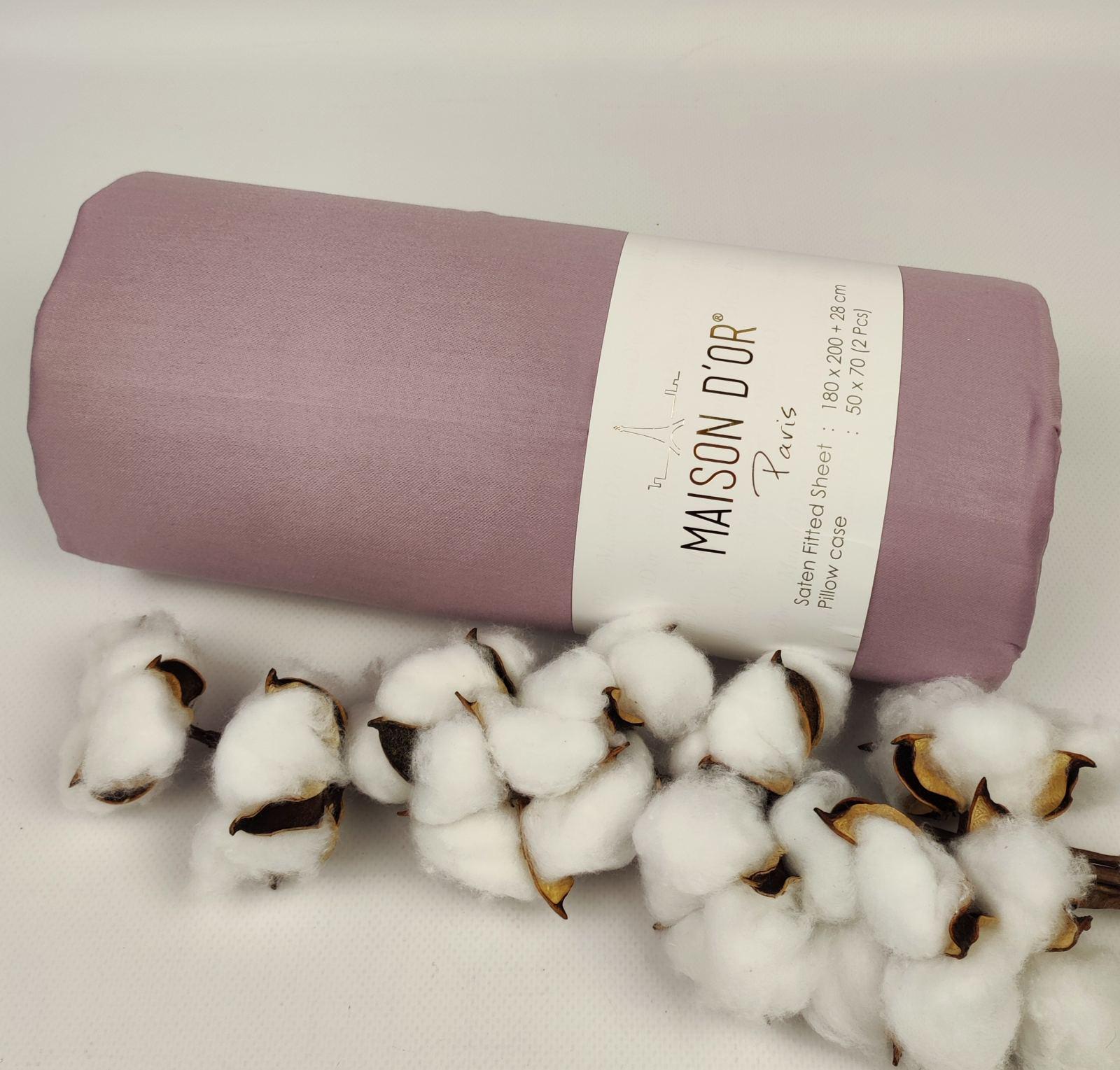 ᐉ Простынь на резинке Maison D'or 180x200 см с наволочками сатин Murdum ...