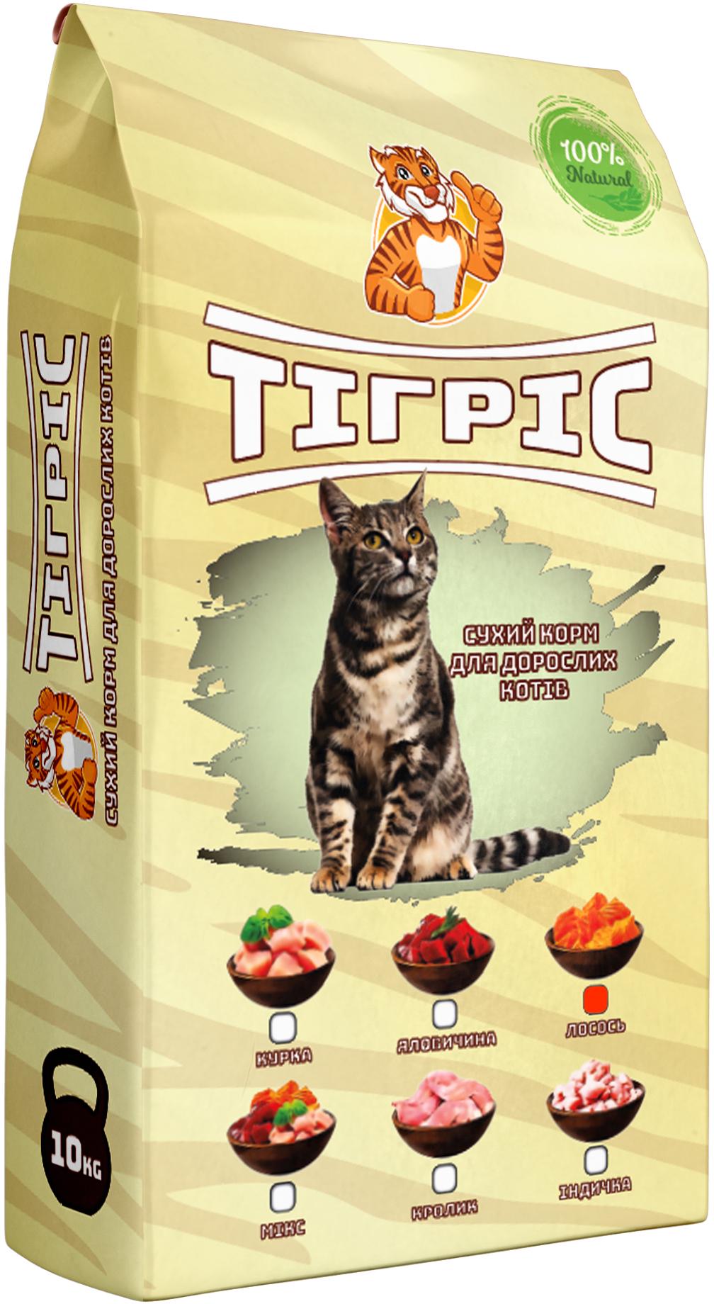 ᐉ Корм сухой для котов Тігріс с лососем 10 кг (4820268550842)