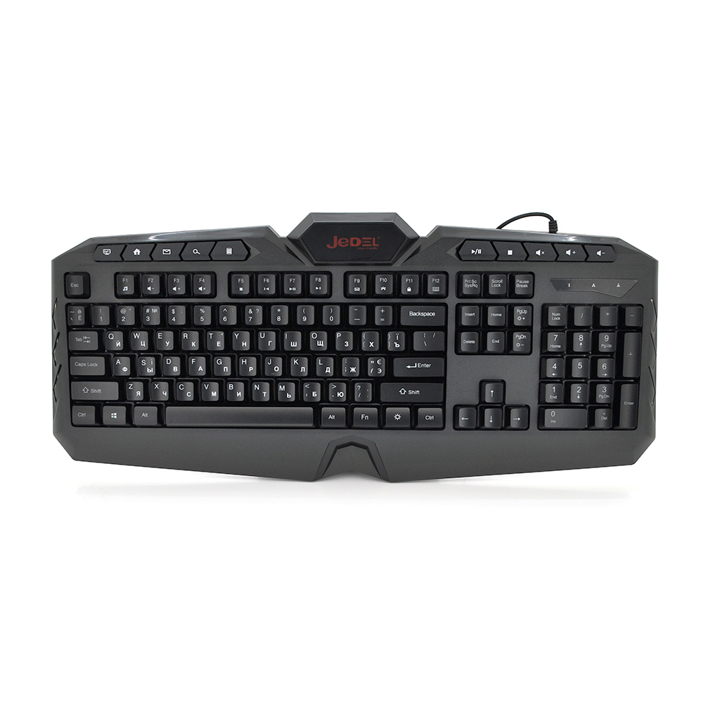 ᐉ Клавіатура провідна usb Jedel K504 Eng/Укр/Рус підсвічування кабель 170 см 483x188x35 мм ...