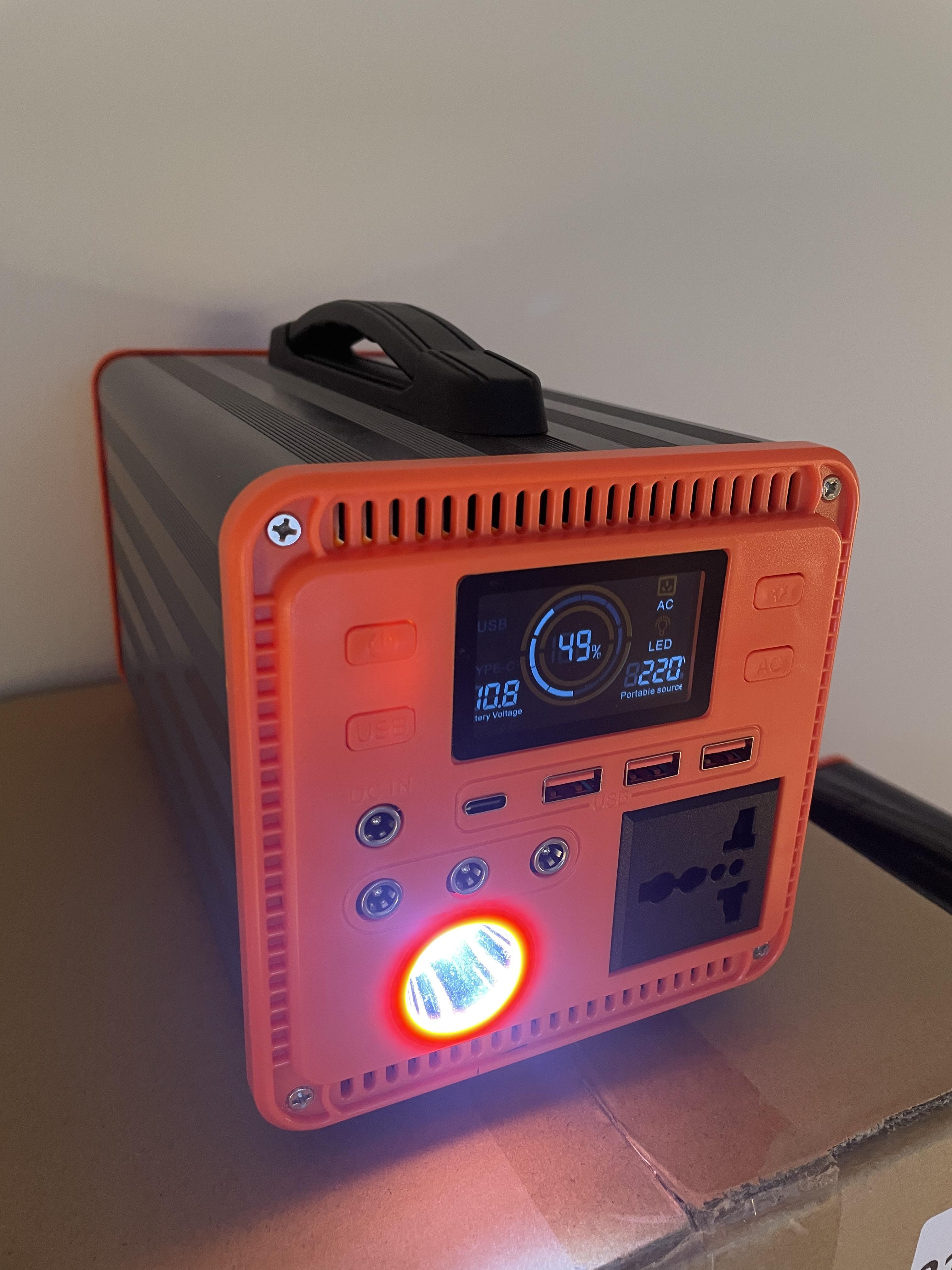 ᐉ Зарядная станция 100Wh 300W чистая синусоида Type-C с фонарем (ES02-M ...