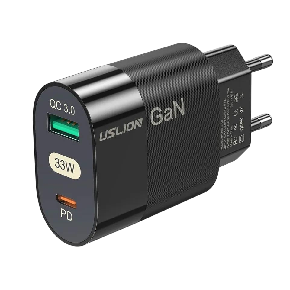 ᐉ Зарядний пристрій мережевий Uslion33W GaN PD USB-C/USB-A (25397311) • Краща ціна в Києві ...