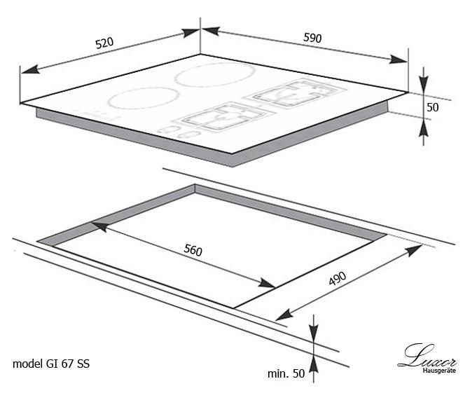 ᐉ Варильна поверхня комбінована газово-індукційна Luxor GI 67 SS Booster SS з підставкою Wok ...