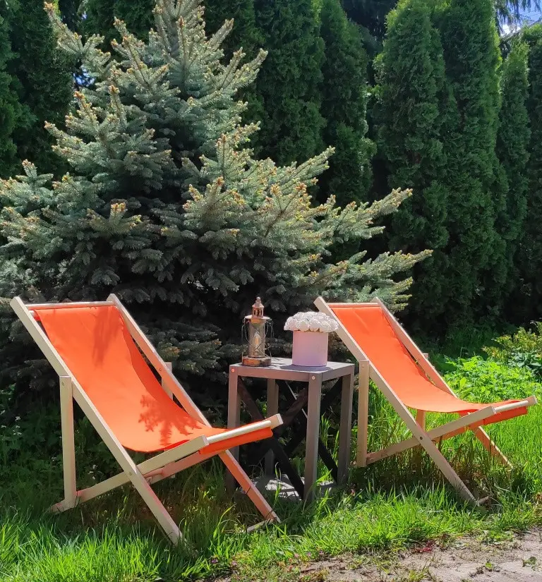 ᐉ Шезлонг с тканью для дачи ткани Оранжевый КШ 012 • Купить в Киеве