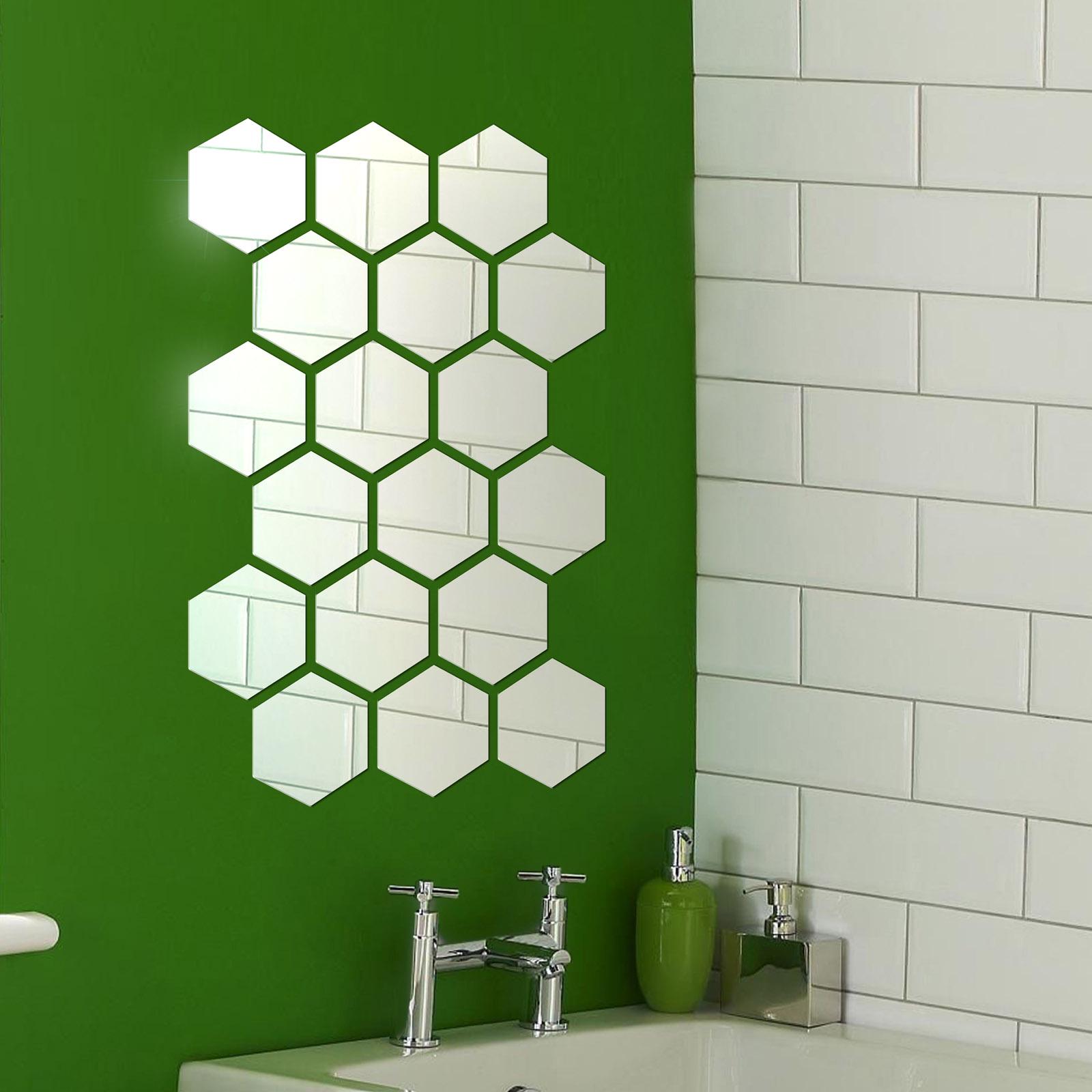 ᐉ Наліпка дзеркальна настінна Соти 96 18 шт Срібний 0019 • Краща ціна в Києві Україні