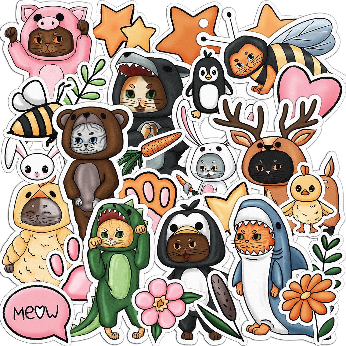 ᐉ Набір стікерів Lex Altern Тварини у кігурумі вінілові 28 шт • Краща ціна в Києві Україні