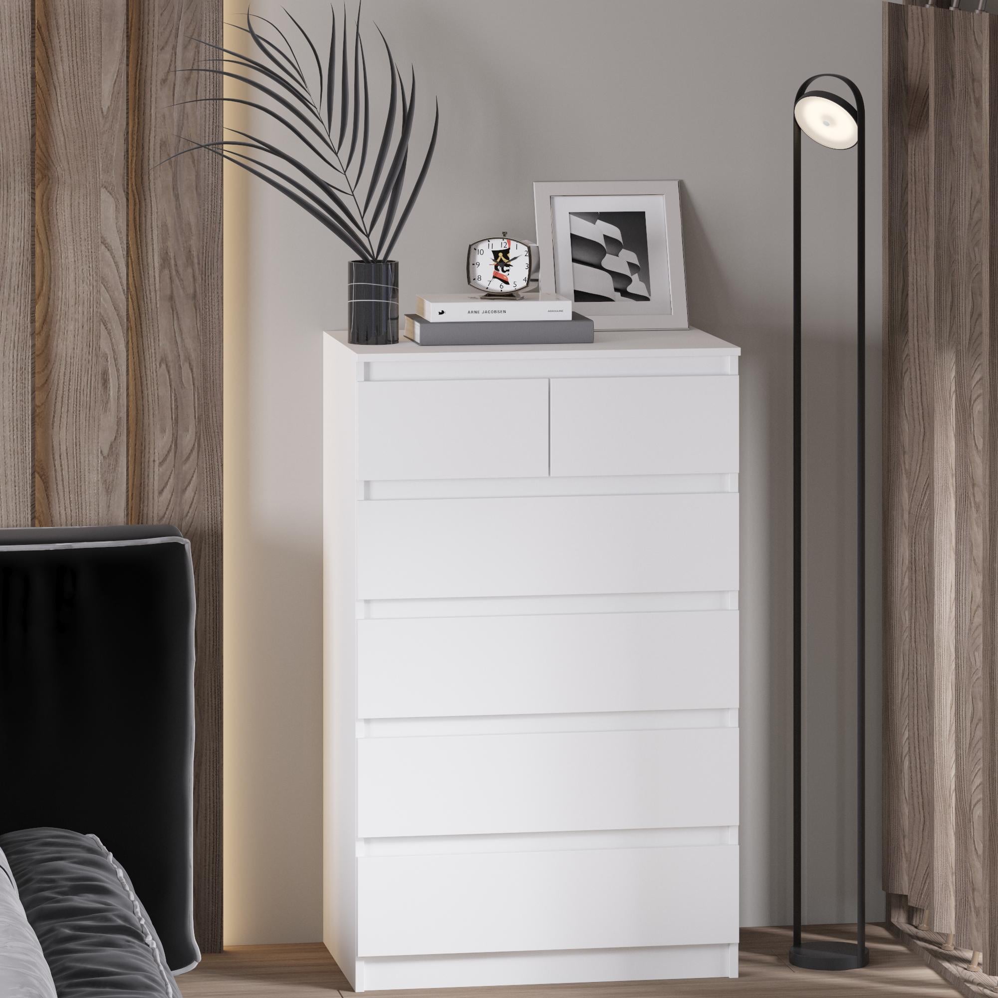 ᐉ Комод на 6 ящиков без ручек Line KF2+F4 700x450x1270 мм Белый ...
