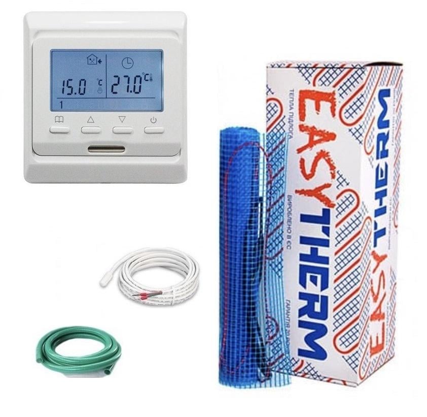 ᐉ Тепла підлога EASYTHERM/200 нагрівальний двожильний мат 100Вт 0,5 м² з програмованим ...
