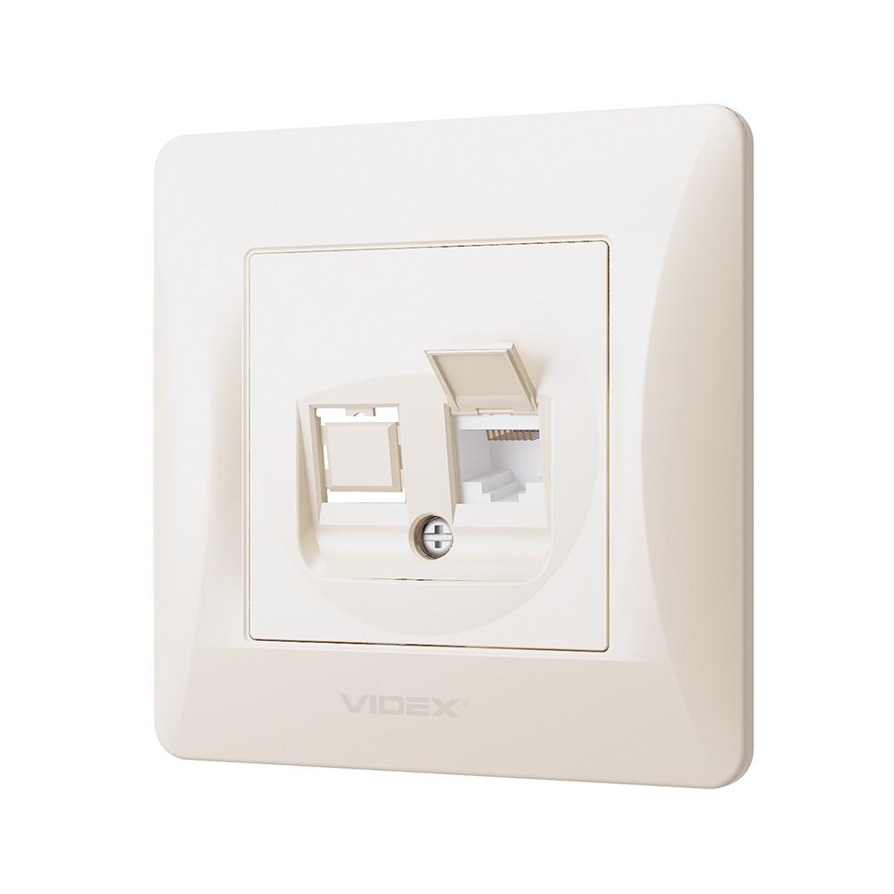 ᐉ Розетка Videx Binera Cat6 компютерна Кремовий • Краща ціна в Києві Україні • Купити в Епіцентр