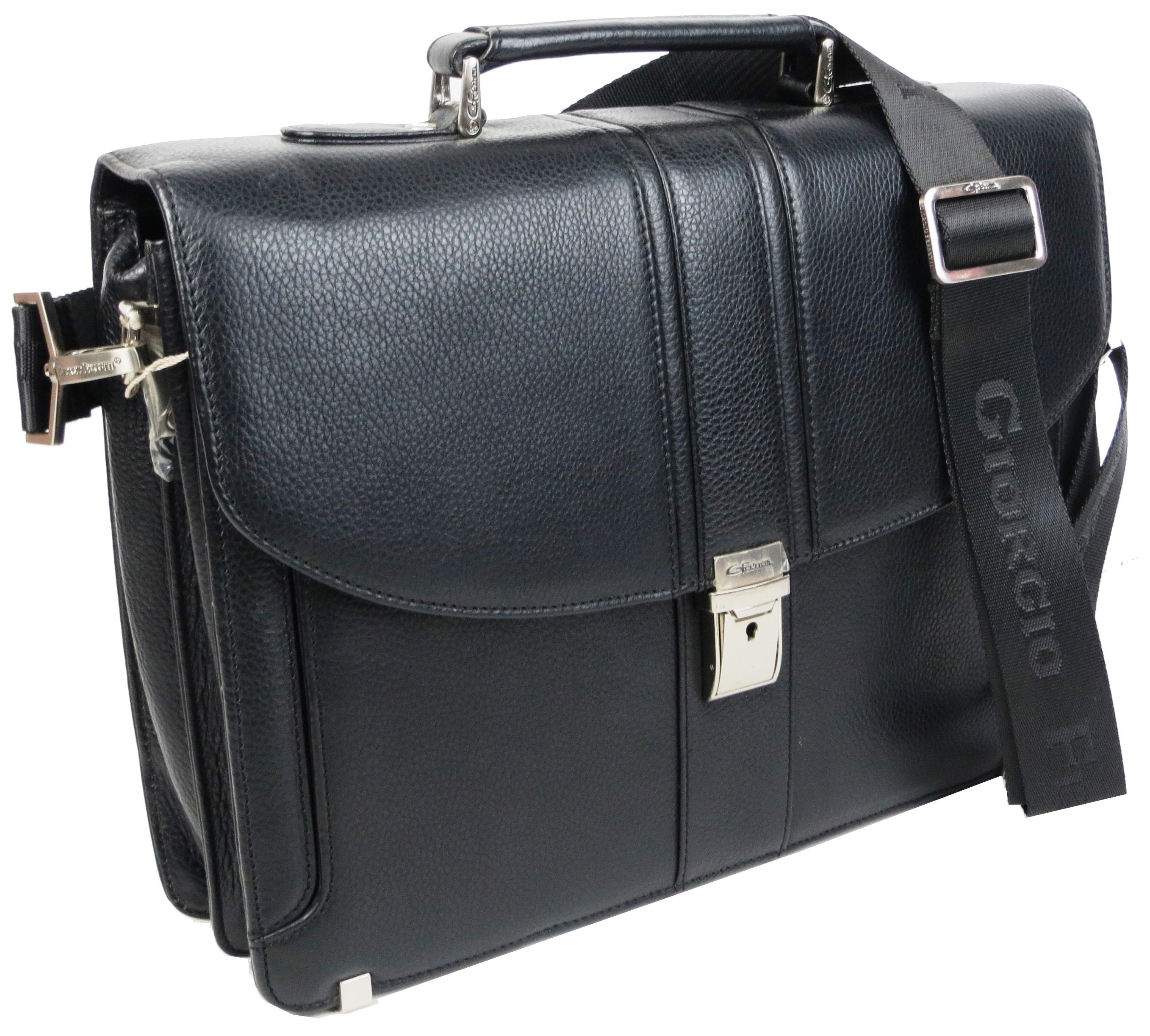 ᐉ Портфель мужской Giorgio Ferretti кожаный Черный (EF-033 black)