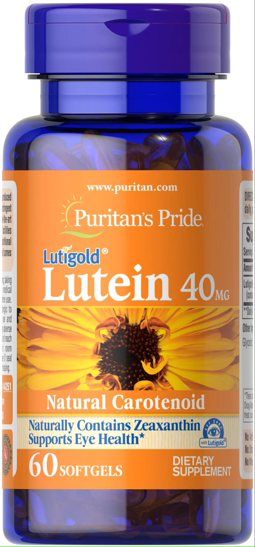 ᐉ Лютеїн Puritan's Pride Lutein 40 mg with Zeaxanthin Lutigold 60 ...
